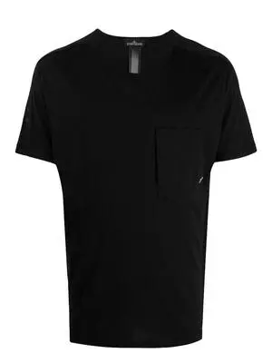 Stone Island Abstract-print Crew-neck T-shirt - Black