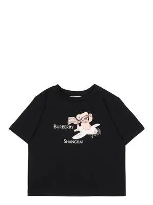 Burberry Logo Print Cotton T-shirt - Black