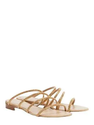 RENE CAOVILLA Rene Caovilla Crystal Embellished Flat Sandals
