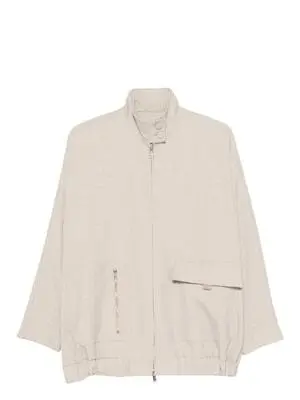 Fabiana Filippi High Neck Zip Jacket - Neutrals