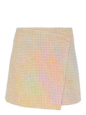 BY MALENE BIRGER Esma Houndstooth Wrap Mini Skirt - Neutrals