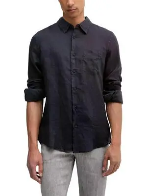 Guess Logo-embroidered Pocket Shirt - Blue