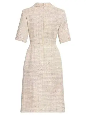 Elie Saab Sequin-embellished Tweed Midi Dress - Neutrals