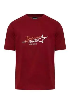 Emporio Armani Embroidered Logo T-shirt - Red