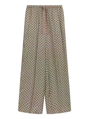 Momoni Elasticated Palazzo Pants - Neutrals