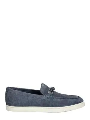 Guess Logo Plaque Suede Loafers - Blue