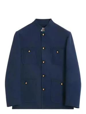 Valentino Garavani Stand-up-collar Button-up Jacket - Blue