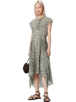 ALLSAINTS Arwen Relaxed Fit Print Midi Dress - Leopard