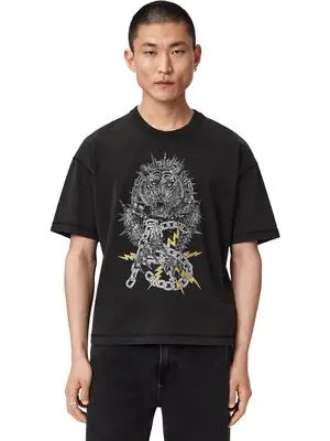 ALLSAINTS Iron Tiger Short Sleeve Graphic T-shirt - Black
