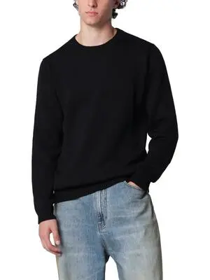 ROBERTO COLLINA Merino Wool Crew Neck Sweater - Black
