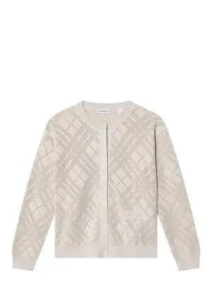 Burberry Burberry Openwork Cotton Cardigan White