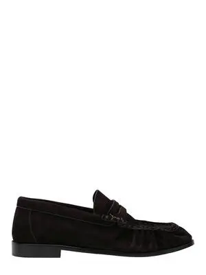 Saint Laurent Suede Loafer Moccasins - Brown