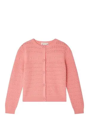 Bonpoint Mia Cardigan With Cherry And Musical Note Motifs - Pink
