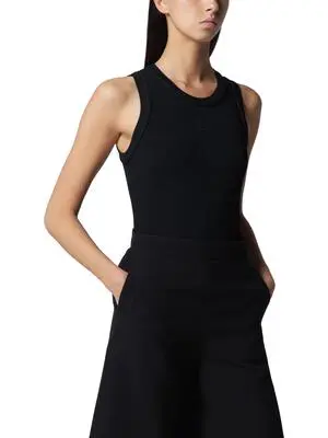 Loewe Ribbed Anagram Tank Top In Viscose - Black