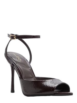 Aldo Belen Ankle Strap Pointed Toe Stiletto Sandals - Maroon