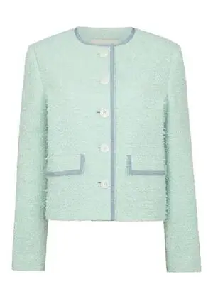 REALLY WILD CLOTHING Cotton Blend Braided Boucle Jacket - Mint