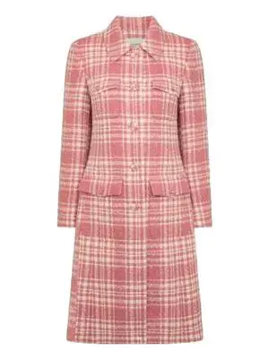 REALLY WILD CLOTHING Really Wild Clothing The Lady Check Wool Coat Pink/cream
