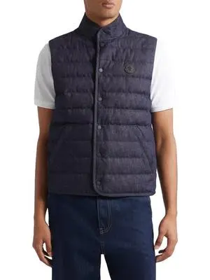 Moncler Liorane Denim Down Puffer Vest - Blue Denim