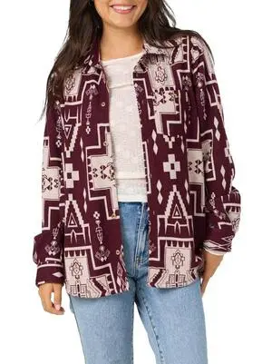 O'Neill Jorgina Plaid Long Sleeve Knit Top - Fig