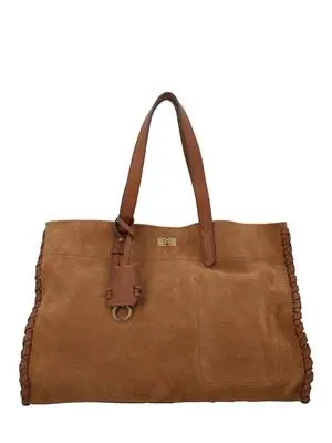 ANYA HINDMARCH Mortimer Large Woven Suede Tote Bag - Brown