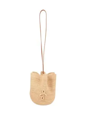 Ruslan Baginskiy Hatbag Crochet Raffia Mini Bucket Bag - Beige