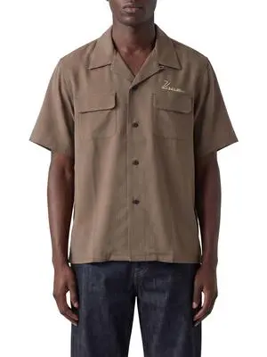 Visvim Short-sleeved Rayon Bowling Shirt With Camp Collar - Brown