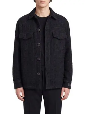 Balmain Cotton-blend Tweed Shirt Jacket With Patch Pockets - Black