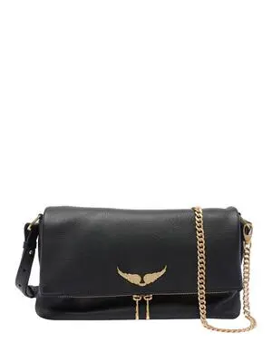 Zadig&Voltaire Rocky Ii Grained Calf Leather Crossbody Bag - Black