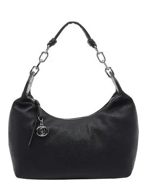 Liu Jo Grained Faux Leather Shoulder Bag With Zip Closure - Black