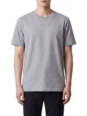 Balmain Basic Design Crewneck Short-sleeve Cotton T-shirt - Grey