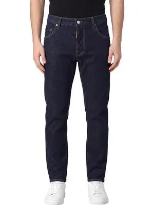 Dsquared2 Dsquared2 Mid-Rise Straight Fit Jeans In Stretch Cotton Denim Navy