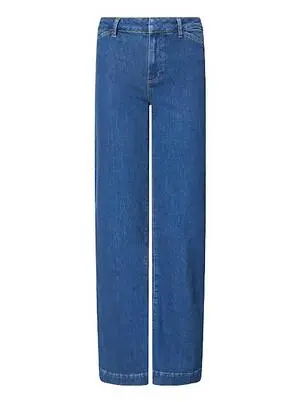Paige Leenah Curve-pocket Wide-leg Denim Jeans - Glendora