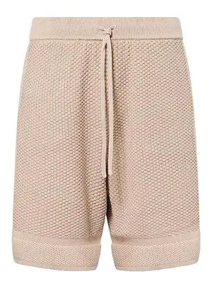 THE COUTURE CLUB Contrast Crochet Cotton Shorts - Brown