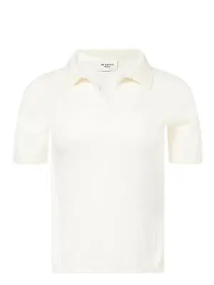 Max Mara Open Collar Silk And Wool Jumper - Ecru