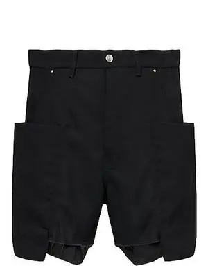Rick Owens Stefan Wool Cargo Shorts - Black
