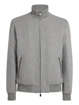 Pal Zileri Wool-blend Padded Bomber Jacket - Grey