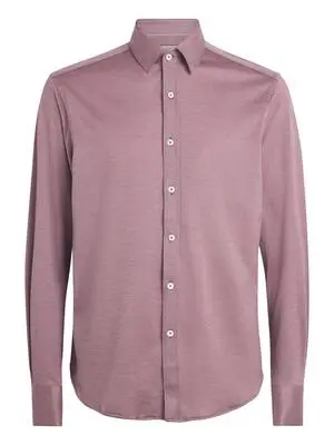 Canali Cotton-lyocell Jersey Shirt - Red