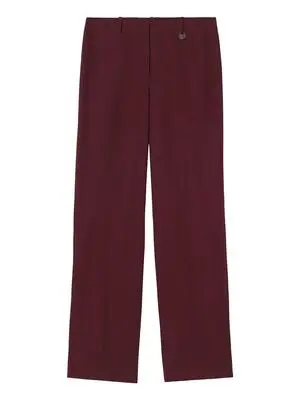 Burberry Wool Tailored Trousers - Red