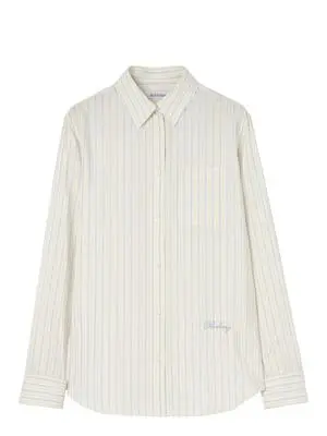 Burberry Silk-cotton Striped Shirt - White