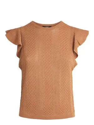 Paige Ruffled Margo Tank Top - Brown