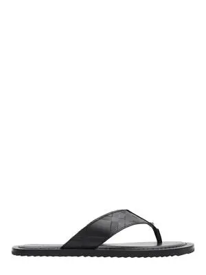 Burberry Embossed Check Pavilion Sandals - Black
