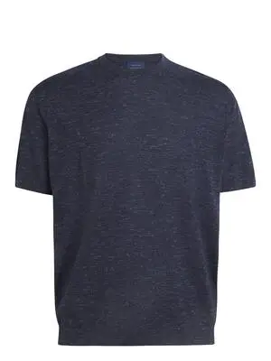 Paul & Shark Silk-cashmere-linen T-shirt - Blue
