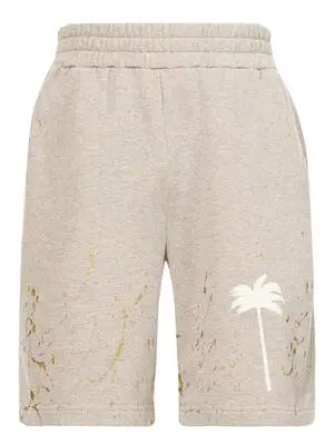 PALM ANGELS Palm Angels Paint-Splatter Logo Shorts