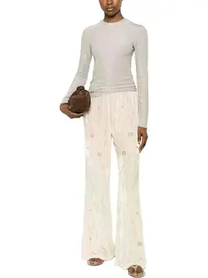 FORTE_FORTE Glitter Effect Long Sleeve T-shirt - Silver
