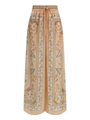 Zimmermann Roselight Printed Silk Habotai Pants - Multicolour