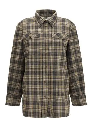 RÓHE Róhe Check Western Shirt In Textured Wool Multicolour