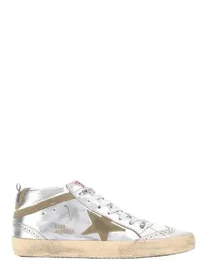 GOLDEN GOOSE GOLDEN GOOSE Mid Star Leather Sneakers Silver