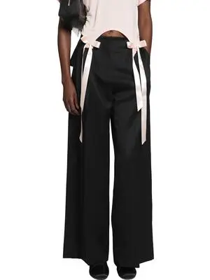 Simone Rocha Back Bow Wide Leg Trousers - Black