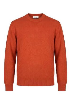 LANEUS LANEUS Merino Wool And Cashmere Crewneck Sweater Rust
