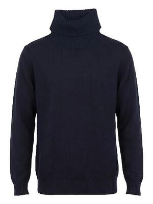 Alpha Studio Merino Wool Turtleneck Sweater - Blue